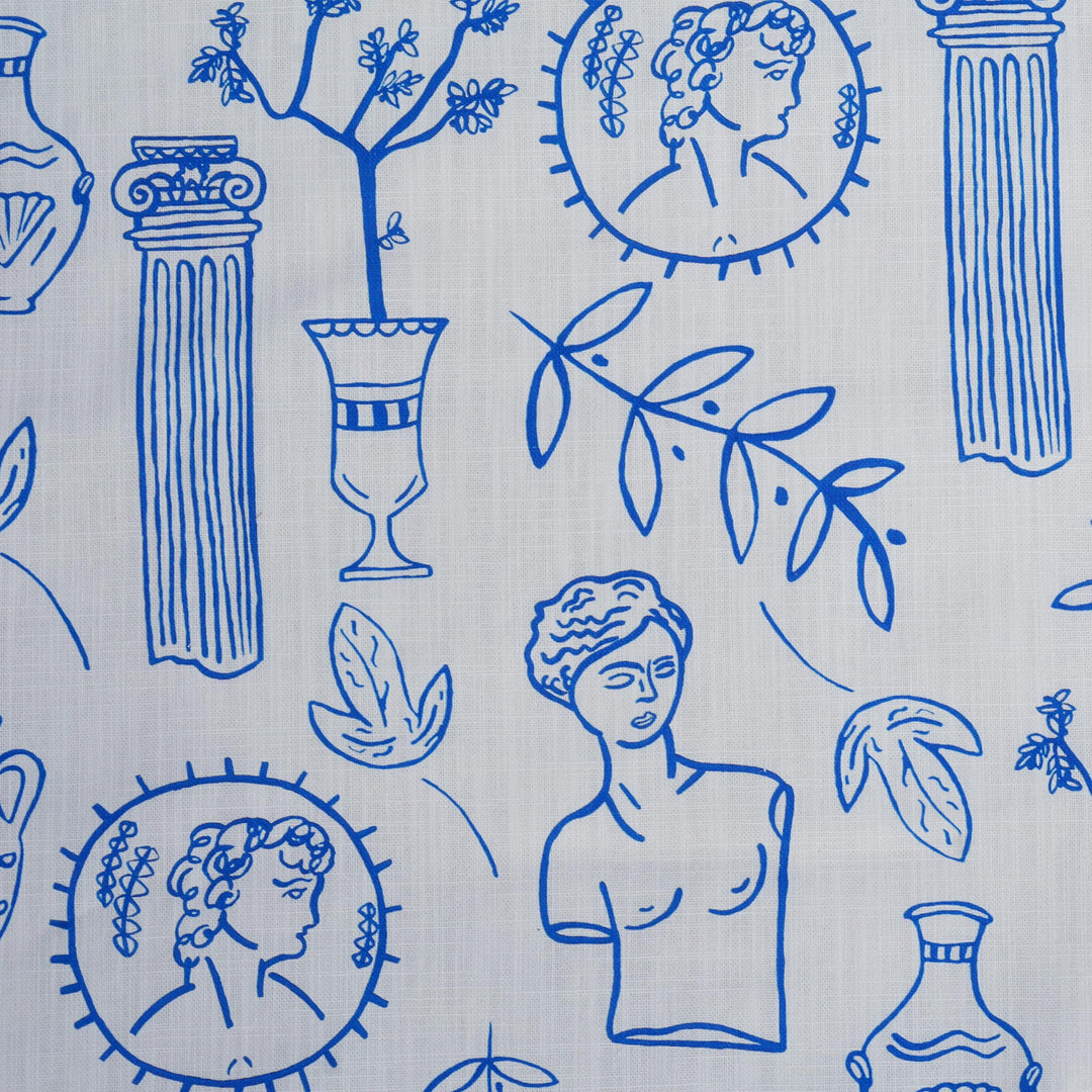 Acropolis Blue and White Greek Inspired Fabric – Post House