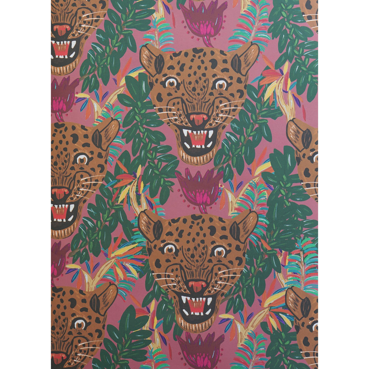 Fierce Leopard Genuine Pink Wallpaper – Post House