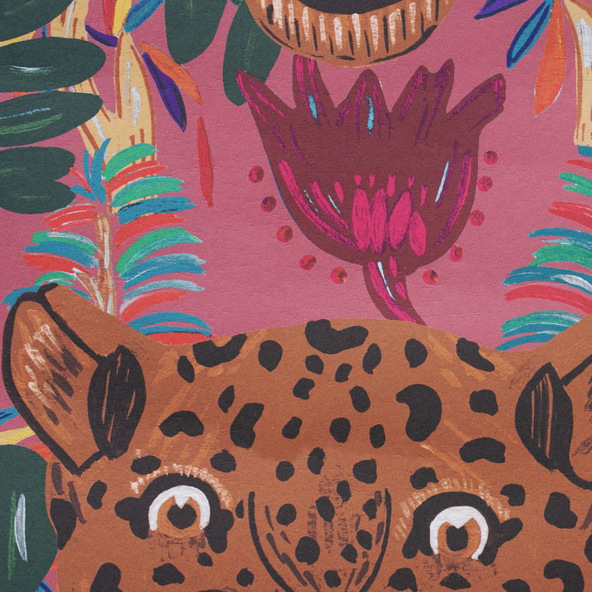 Fierce Leopard Genuine Pink Wallpaper – Post House