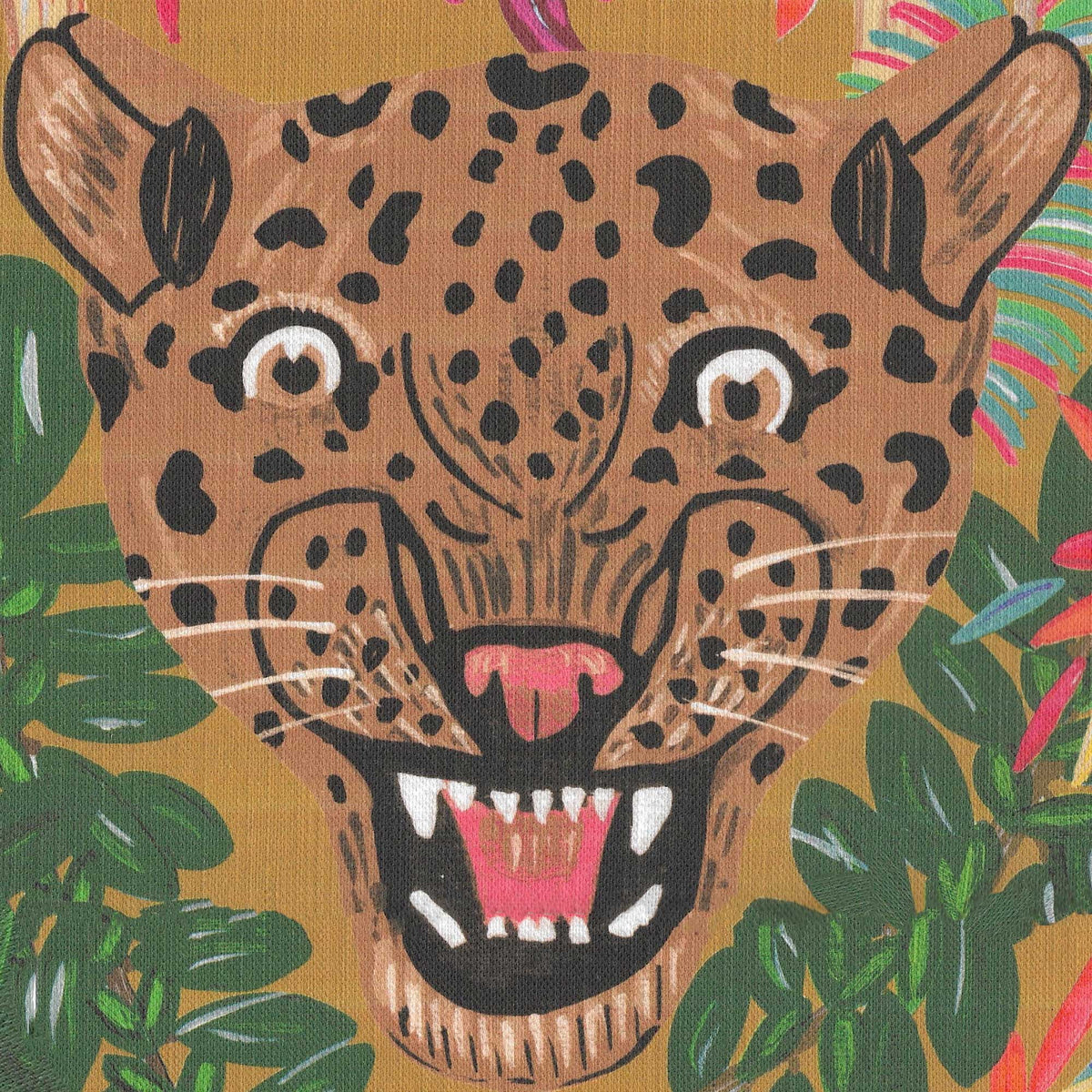 Fierce Leopard Pillow in Ochre – Post House