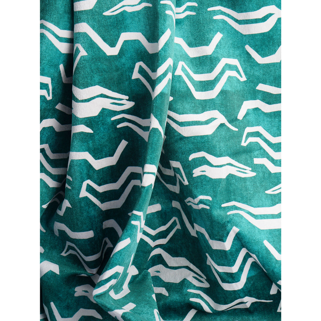 Strata Tibetan Stripes Velvet Fabric in Jade – Post House