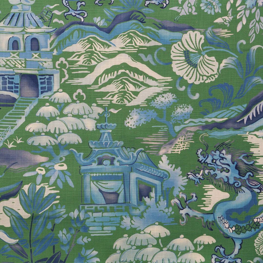 Blue and Green Asian Chinoiserie Fabric – Post House